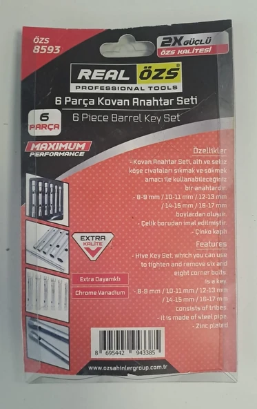 PTTAVM: REAL ÖZS 6 PARÇA KOVAN ANAHTAR SETİ ÖZS-8593